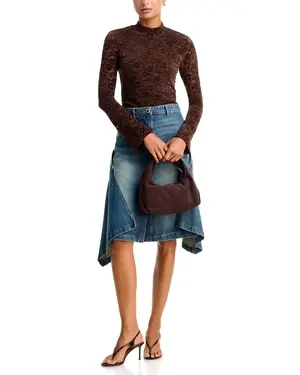 Aqua Velvet Lace Long Sleeve Top Exclusive