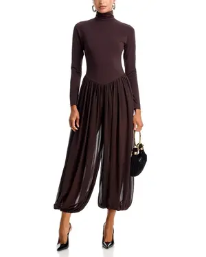 Aqua Long Sleeve Balloon Jumpsuit Exclusive
