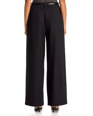 Aqua Belted Pleated Wide Leg Pants Exclusive