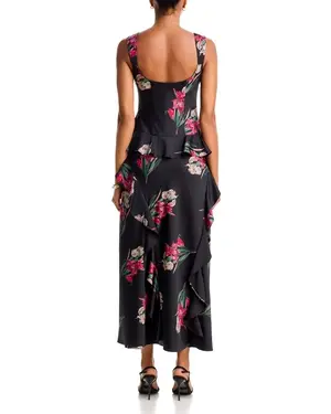 Aqua Iris Ruffle Sleeveless Maxi Dress Exclusive
