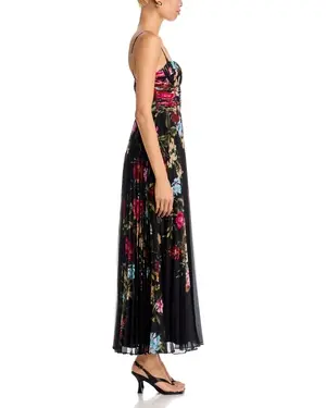 Aqua Pleated Corset Maxi Dress Exclusive