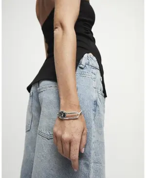 UNODE50 Bracelet With Black Faceted Glass
