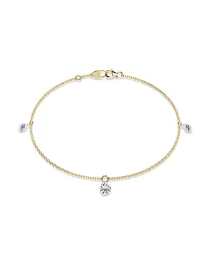 VRAI Floating 3 Station Bracelet In 14k Gold, 0.75ctw Round Brilliant Lab Grown Diamonds, 7 - K Yellow Gold