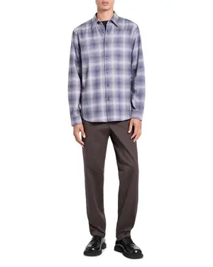 Theory Irving Cotton Faded Plaid Shirt - Inkling Multi
