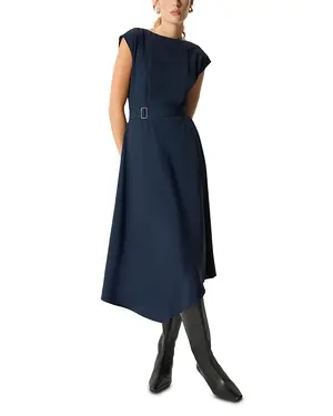 Whistles Pleated Asymmetrical Dress