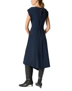 Whistles Pleated Asymmetrical Dress