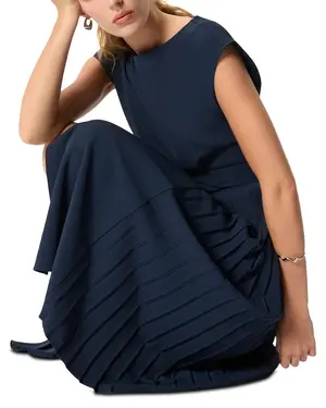 Whistles Pleated Asymmetrical Dress