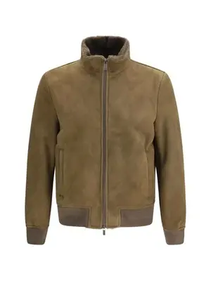 SALVATORE SANTORO Suede High-neck Jacket