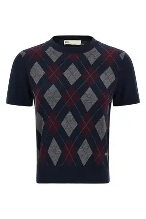 Tory Burch Argyle Sweater - Blue