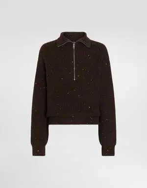 Dolce & Gabbana Wool Turtleneck Pullover With Sequins