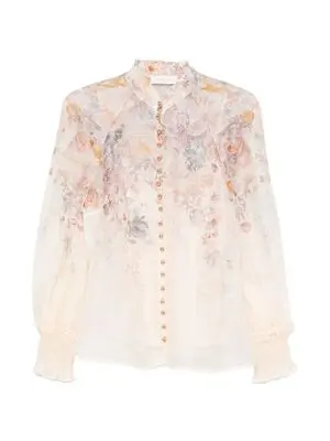 Zimmermann Ascent Linen And Silk Blouse - Multicolor