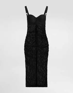 Dolce & Gabbana Lace Midi Dress - Black