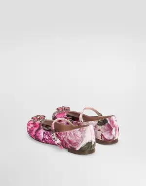 Dolce & Gabbana Brocade Ballet Flats With Brooch