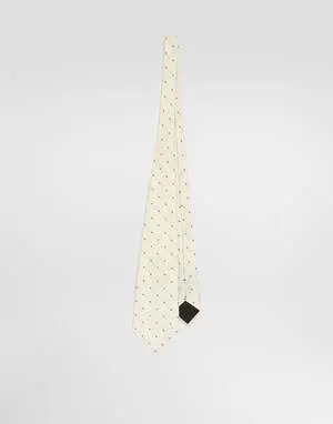 Dolce & Gabbana Polka Dot Jacquard Tie - Beige