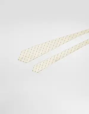Dolce & Gabbana Polka Dot Jacquard Tie - Beige