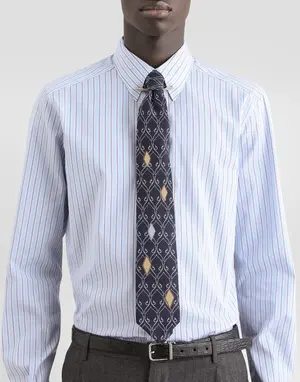 Dolce & Gabbana Vintage-print Twill Tie - Blue