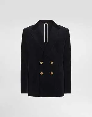 Dolce & Gabbana Portofino Double-breasted Velvet Jacket - Blue