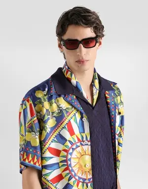 Dolce & Gabbana Carretto-print Hawaii Silk Twill Shirt