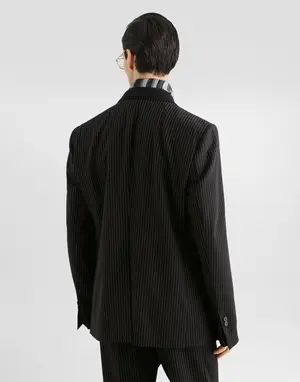 Dolce & Gabbana Martini Light Single-breasted Pinstripe Wool Jacket