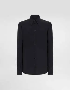 Dolce & Gabbana Crêpe De Chine Gold Shirt - Blue