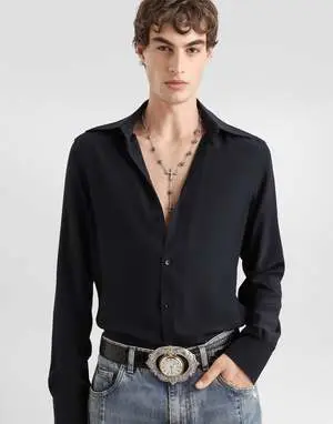 Dolce & Gabbana Crêpe De Chine Gold Shirt