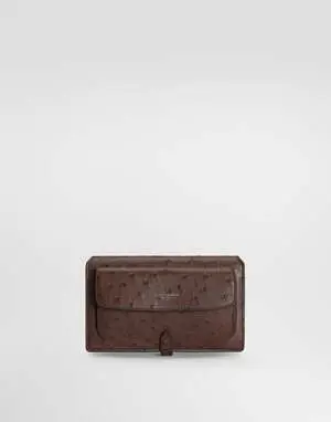 Dolce & Gabbana Ostrich Leather Crossbody Minibag - Brown
