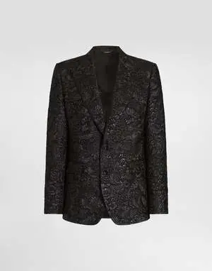 Dolce & Gabbana Sicilia Light Single-breasted Brocade Jacket - Black