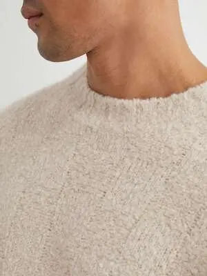 REISS Clarence Wool-cashmere Bouclé Square-knit Jumper - Ecru