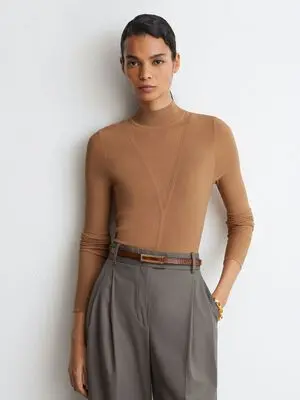 REISS Selene Top - Camel