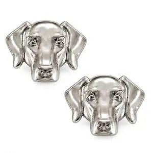 SIMON KEMP JEWELLERS Weimaraner Cufflinks In Solid Sterling Recycled - Silver