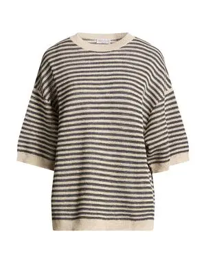 Brunello Cucinelli Sweater Size Linen, Polyester, Metallic Fiber, Polyamide - Grey