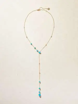 Shay Riviera 18-karat Gold, Turquoise And Diamond Necklace