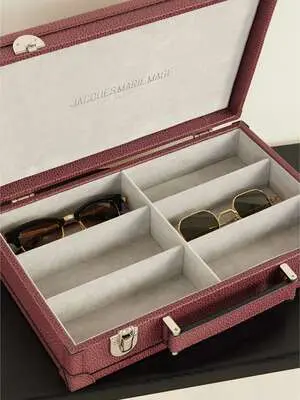 JACQUES MARIE MAGE Collector's Case Logo-embossed Leather Briefcase