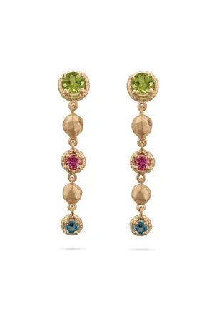 ELOISE JEWELRY Flore Energy Cascade Earrings Greenpinkblue - Gold Multi