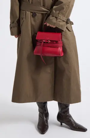 Moschino Tie Me Leather Top Handle Bag