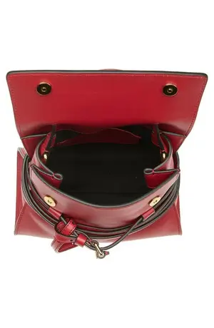 Moschino Tie Me Leather Top Handle Bag