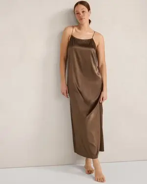 HAVEN WELL WITHIN Washable Silk Chemise - Deep Mocha