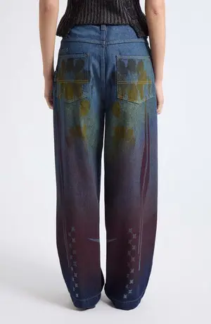 PAOLINA RUSSO Rainbow Baggy Wide Leg Jeans