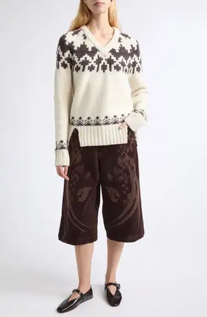 PAOLINA RUSSO Baggy Corduroy Bermuda Shorts
