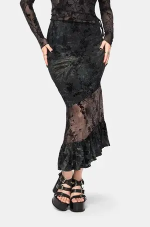 DISTURBIA Maeira Midi Skirt - Grey