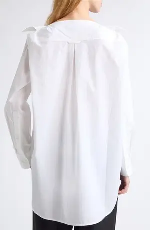 MELITTA BAUMEISTER Pointy Collar Cotton Pullover Shirt