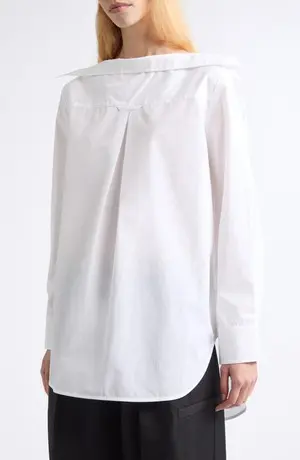 MELITTA BAUMEISTER Pointy Collar Cotton Pullover Shirt
