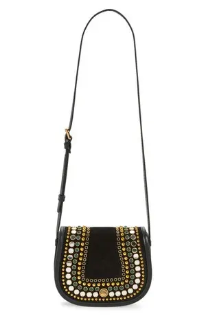 Etro Caccetta Studded Suede Crossbody Bag - Black