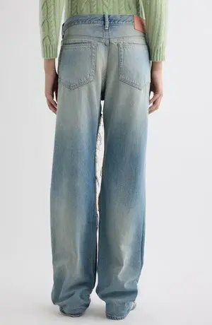 Acne Studios Pazer Suede Panel Straight Leg Jeans