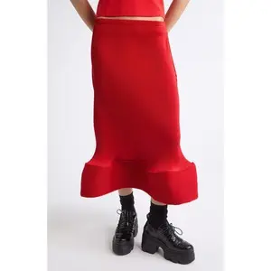 MELITTA BAUMEISTER Wavy Ripple Skirt - Bold Red