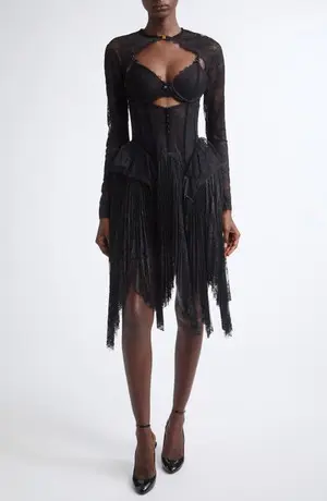 Zimmermann Valiant Lace Lingerie Minidress - Black