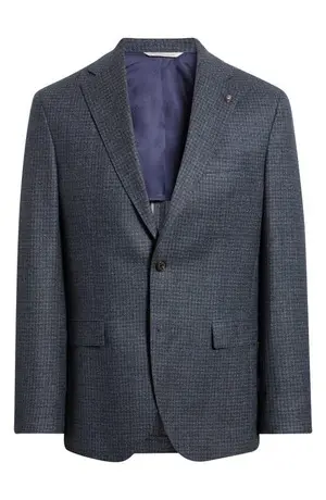 JACK VICTOR Midland Tonal Check Wool Sportcoat - Blue