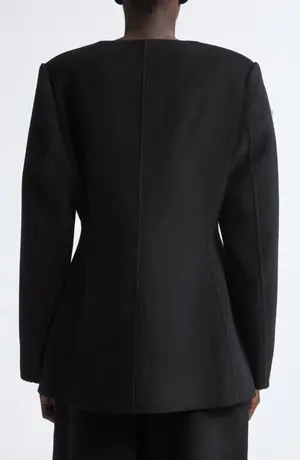 LISA YANG Wool & Cashmere Tailored V Neck Blazer
