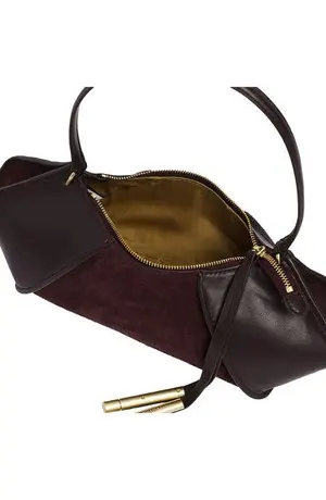 KENNETH COLE Crosby Leather Shoulder Bag - Plum