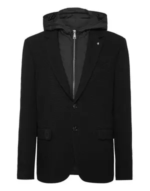 BILLIONAIRE Blazer Jacket With Hoodie - Black